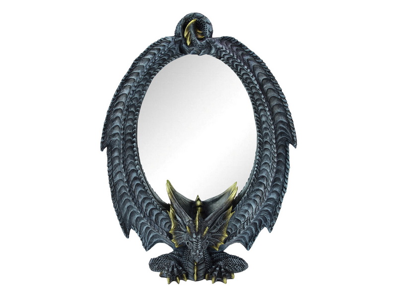 32cm Black Dragon Mirror - De's Cavern