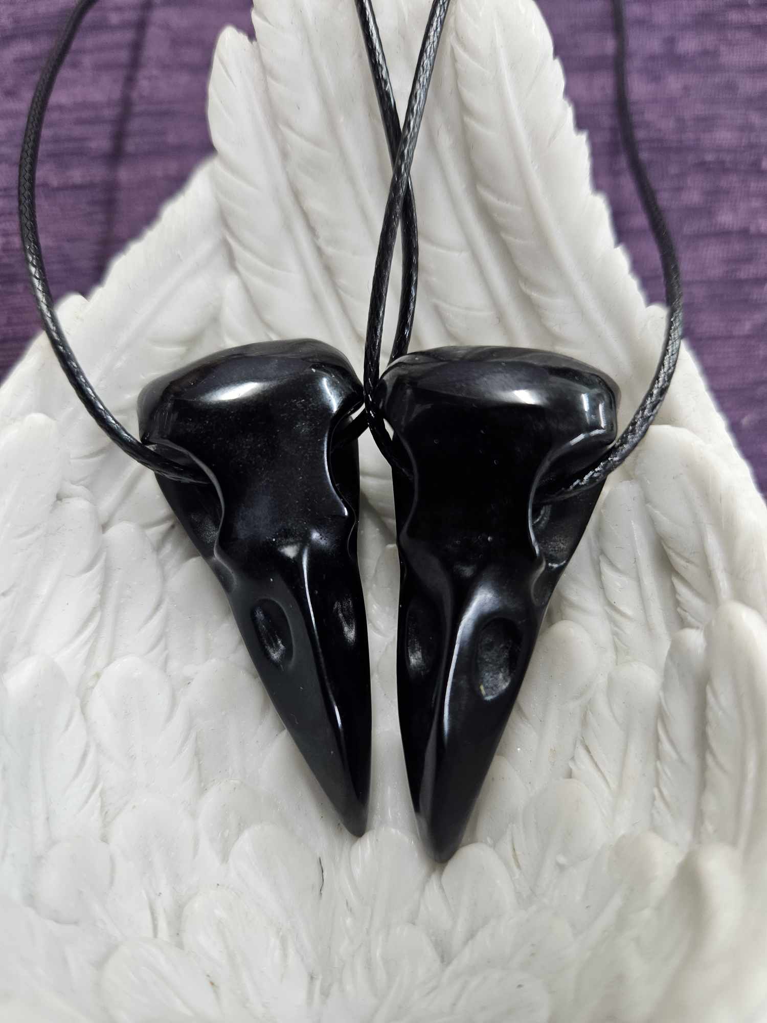 Raven Head Pendant- Black Obsidian - De's Cavern