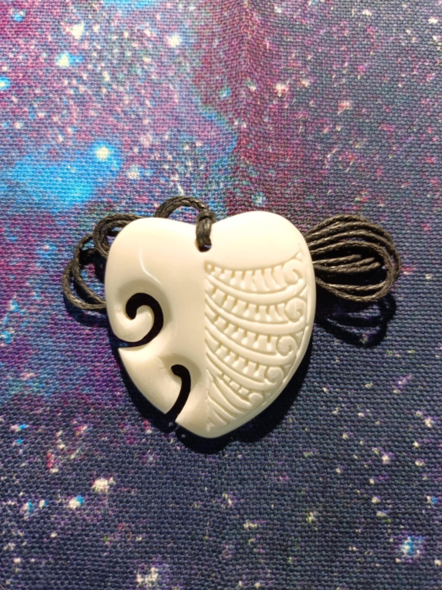 Bone Carving Heart Pendant - De's Cavern