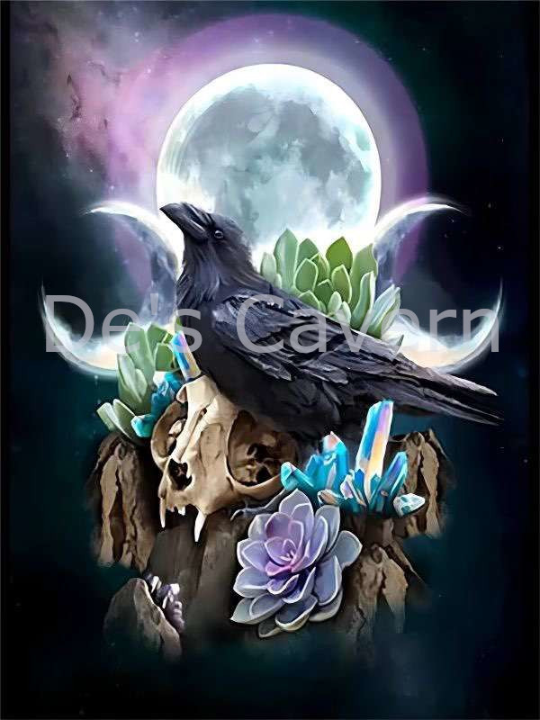 Diamond Art- Raven And Moon - De's Cavern