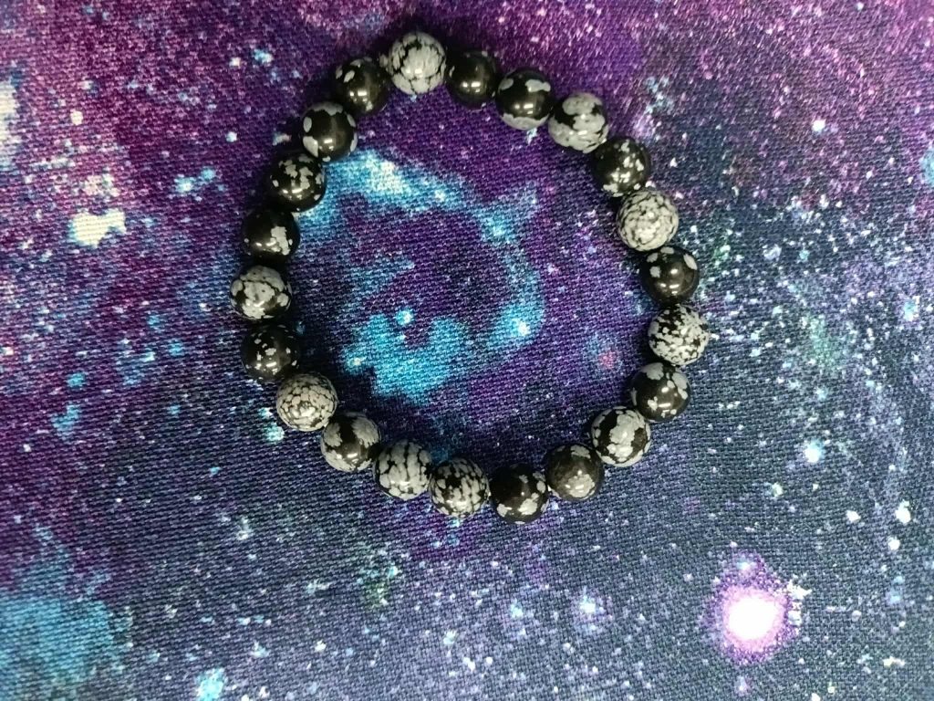 Gemstone Bracelet-snow Flake Obsidian(bs) - De's Cavern