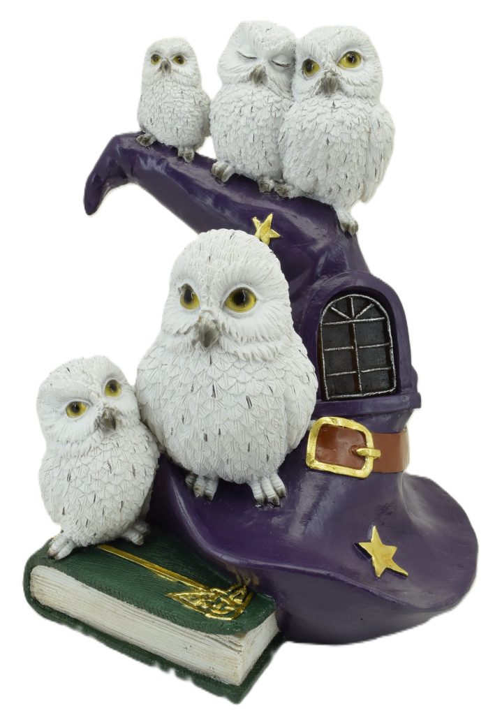 Owls On Wizard Hat With LED Light - De's Cavern